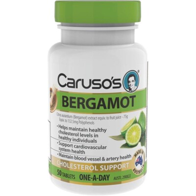 Carusos Bergamot 50 Tablets Helps maintain healthy cholesterol ...
