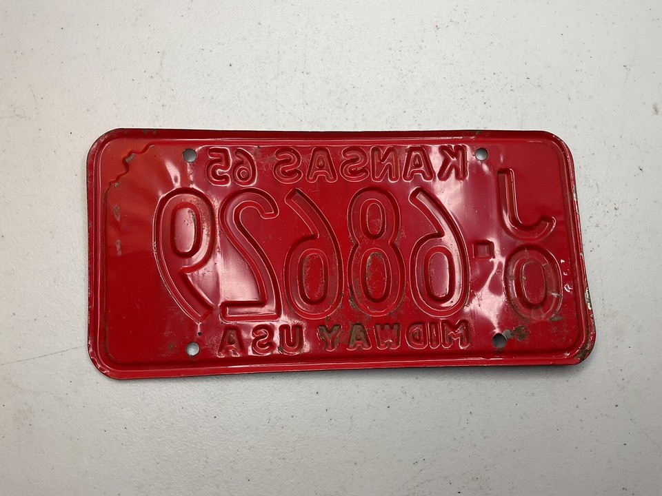 1965 Kansas License Plate Johnson County Tag# 68629 Midway USA | eBay