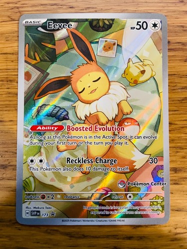 NM! Eevee SVP 173 S&V Prismatic Evolutions Pokemon Center ETB Stamped ...