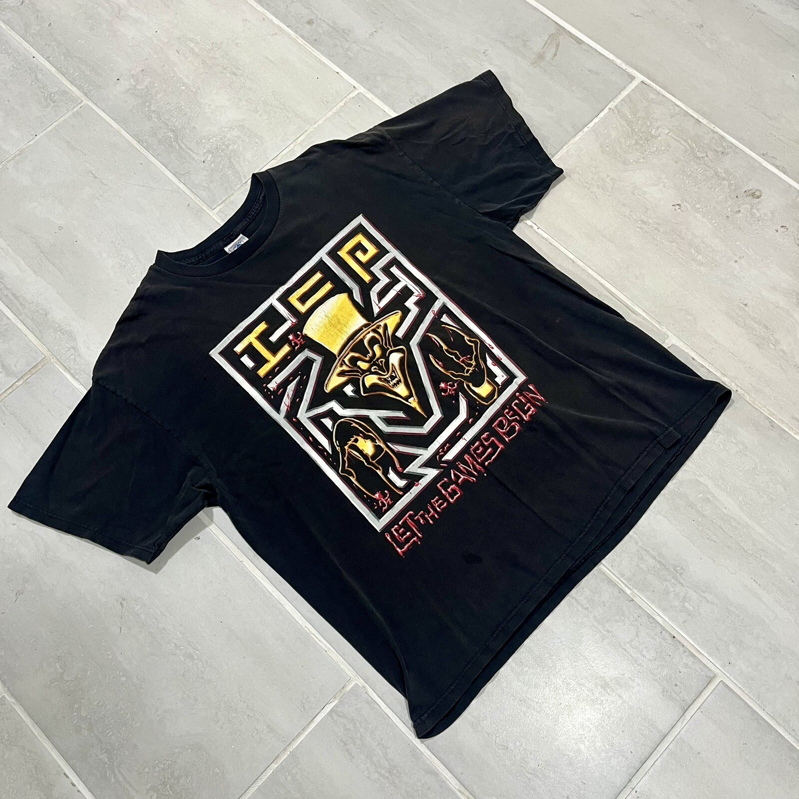 Vtg 90s INSANE CLOWN POSSE ICP Let The Games Begin T-Shirt Hatchet Man ...
