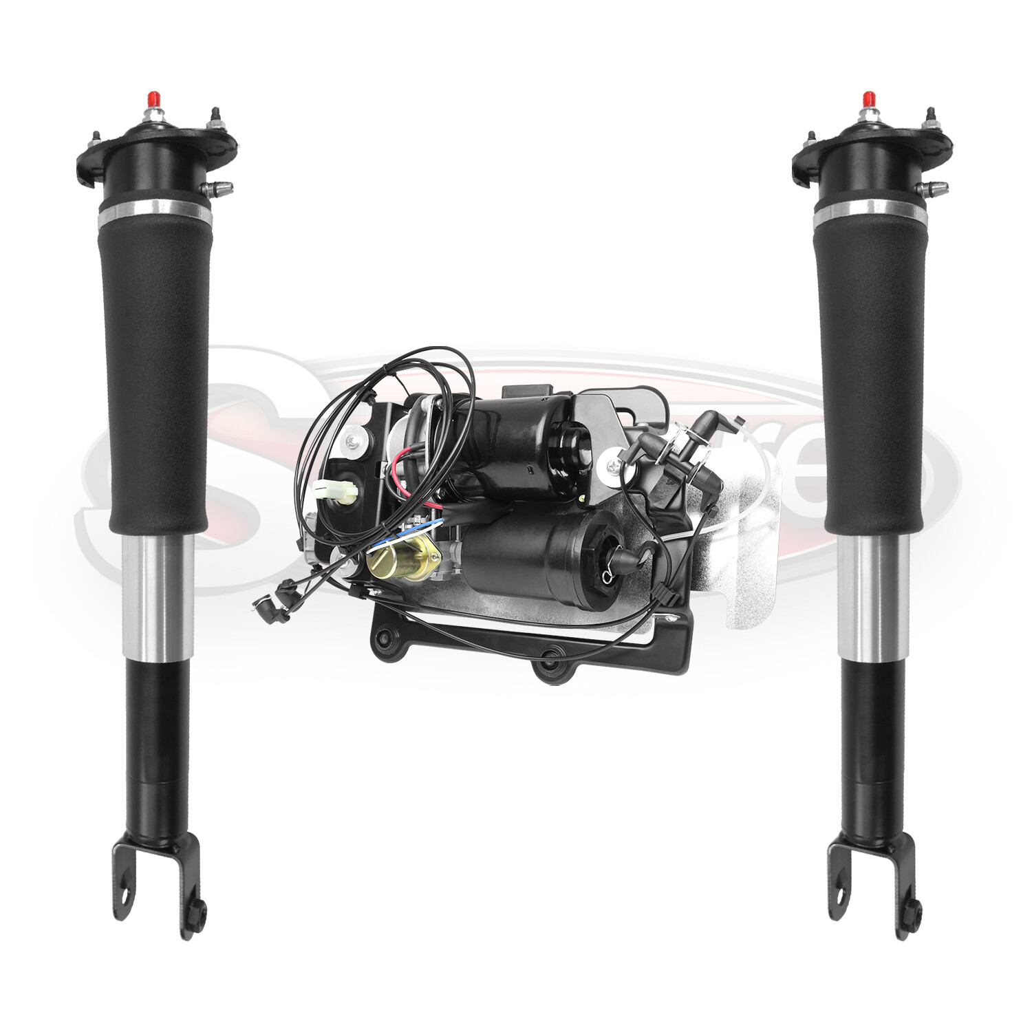 2004-2009 Cadillac SRX Rear Air Shock Absorbers & Air Compressor w ...