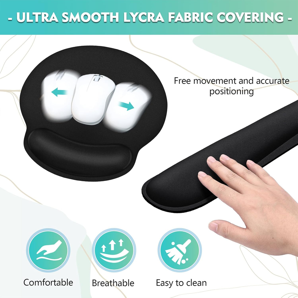Mouse Pad and Keyboard Wrist Rest- Ergonomic Wrist Rest for Computer ...