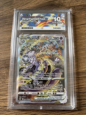 Perfect sub grades Mewtwo VSTAR GG44/GG70 Crown Zenith Card Ace 10 Gem ...