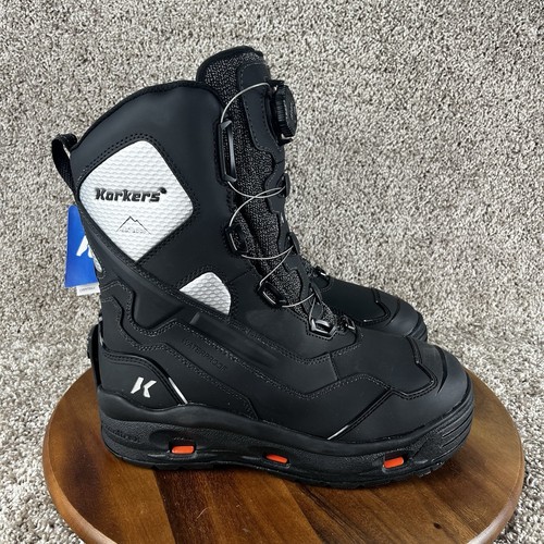 KORKERS Polar Vortex 1200 Mens Size 12 with SnowTrac Sole Black Silver ...