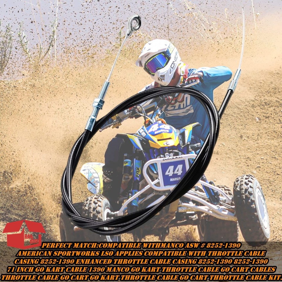 Go Kart Throttle Cable Go Cart Throttle Cable for Manco 8252-1390 ASW ...