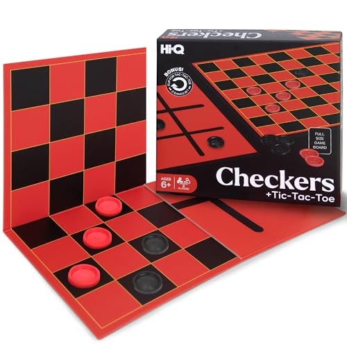 HI-Q Checkers & Tic-Tac-Toe Board Game for Kids: Checkers +Tic, Toc ...