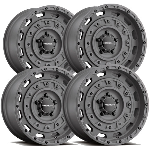 (Set of 4) Vision 403 Tactical 20x9.5 8x170 -18mm Gunmetal Wheels Rims ...