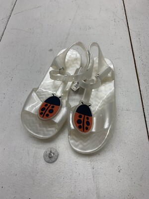 Old Navy Girls Pearl White Slip One Ladybug Sandals Size 10 | eBay