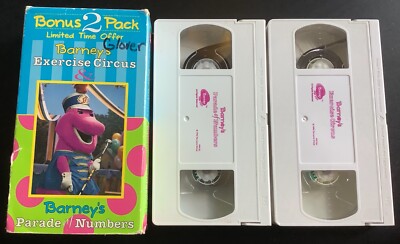 VHS Barney's - Exercise Circus & Parade of Numbers 2-pack | eBay