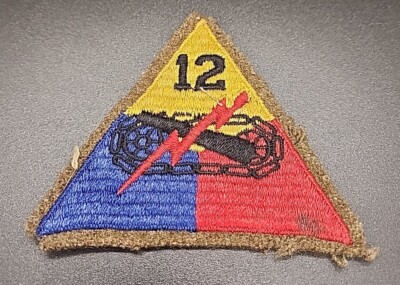 ORIGINAL WW2 US Army 12th Armored Division Hellcat WOOL BORDER SNOW ...