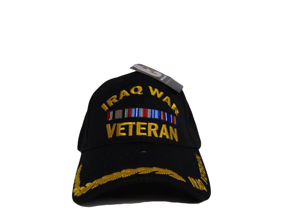 Iraq WAR Veteran VET Black and Yellow Baseball Embroidered Hat Cap (RAM ...