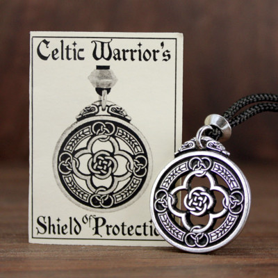 Warrior's Shield Celtic Jewelry Knot Pewter Pendant Protection Amulet ...