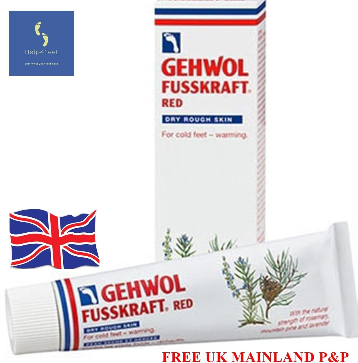Gehwol Fusskraft red 75ml Rich Emollient Cream Warming Chilblains Balm ...