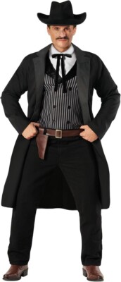 Men`s Cowboy Costume Adult Wild West Western Sheriff Gunslinger Outlaw ...