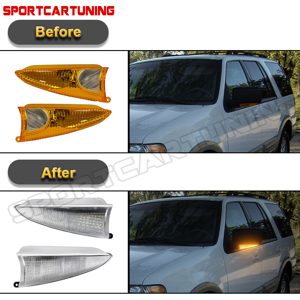 LED Mirror Turn Signal Puddle Lights For 03-06 Ford Expedition Lincoln ...