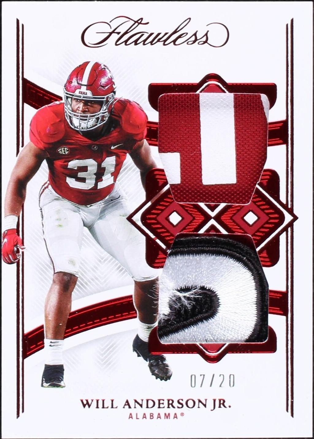 2023 Panini Flawless Collegiate - Rookie Dual Patches Will Anderson # ...