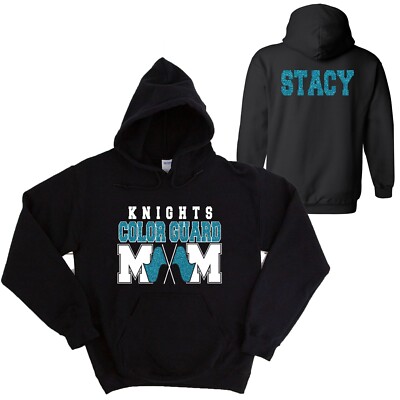 Personalized Glitter Color Guard Mom Unisex Cotton Gildan Hoodie ...
