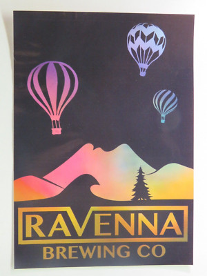 7" BEER Brewery STICKER: RAVENNA Brewing ~ Seattle, WASHINGTON ~ Mtns ...