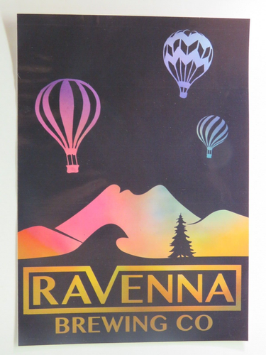 7" BEER Brewery STICKER: RAVENNA Brewing ~ Seattle, WASHINGTON ~ Mtns ...