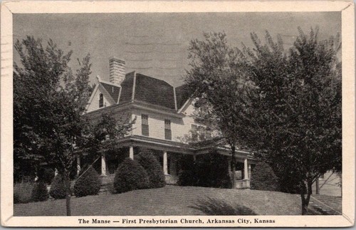 Arkansas City, Kansas Postcard "The Manse -FIRST PRESBYTERIAN CHURCH ...