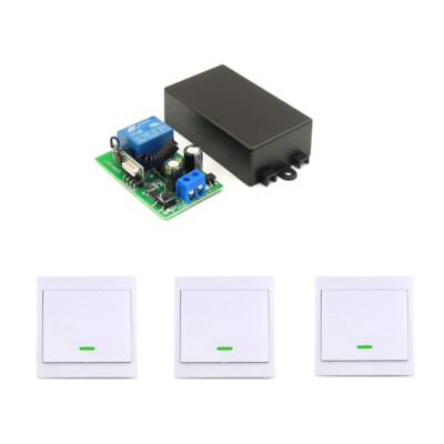 12V 24V 433Mhz Funkschalter Wandschalter Lichtschalter Schwarz Mini ...