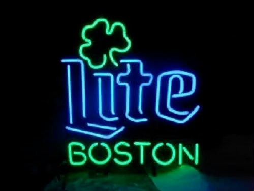 Boston Lite Open Neon Sign 19x15 Home Bar Pub Restaurant Home Wall ...