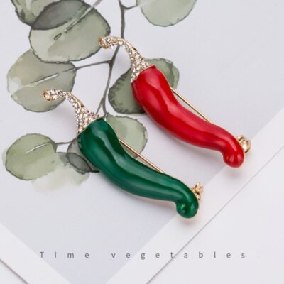 Enamel Pepper Brooch Pin Sweater Accessories Vegetables Brooches ...