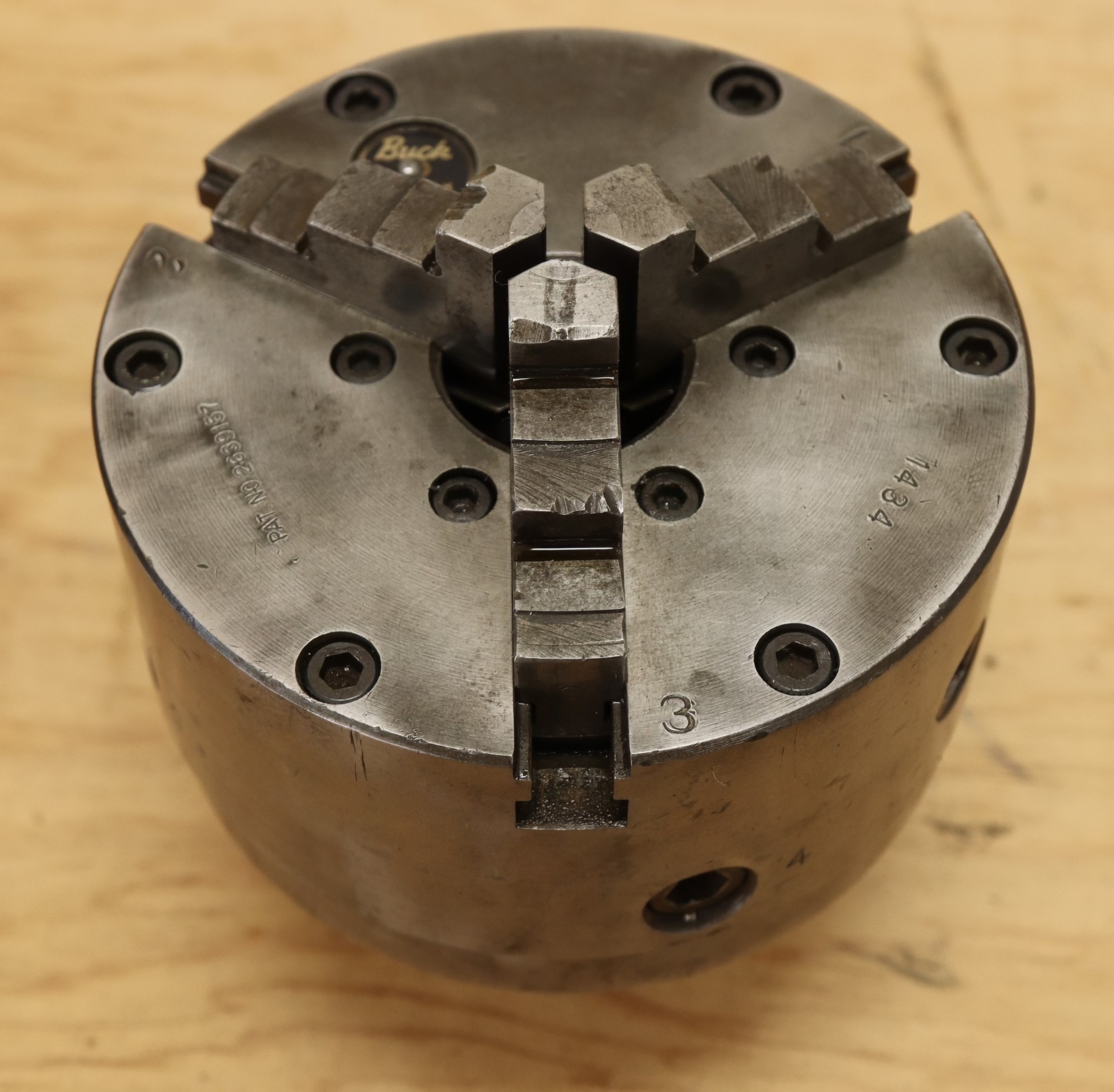Buck Chuck USA 3 Jaw Vintage 4" Machinist Metal Lathe Scroll Chuck 1434 ...
