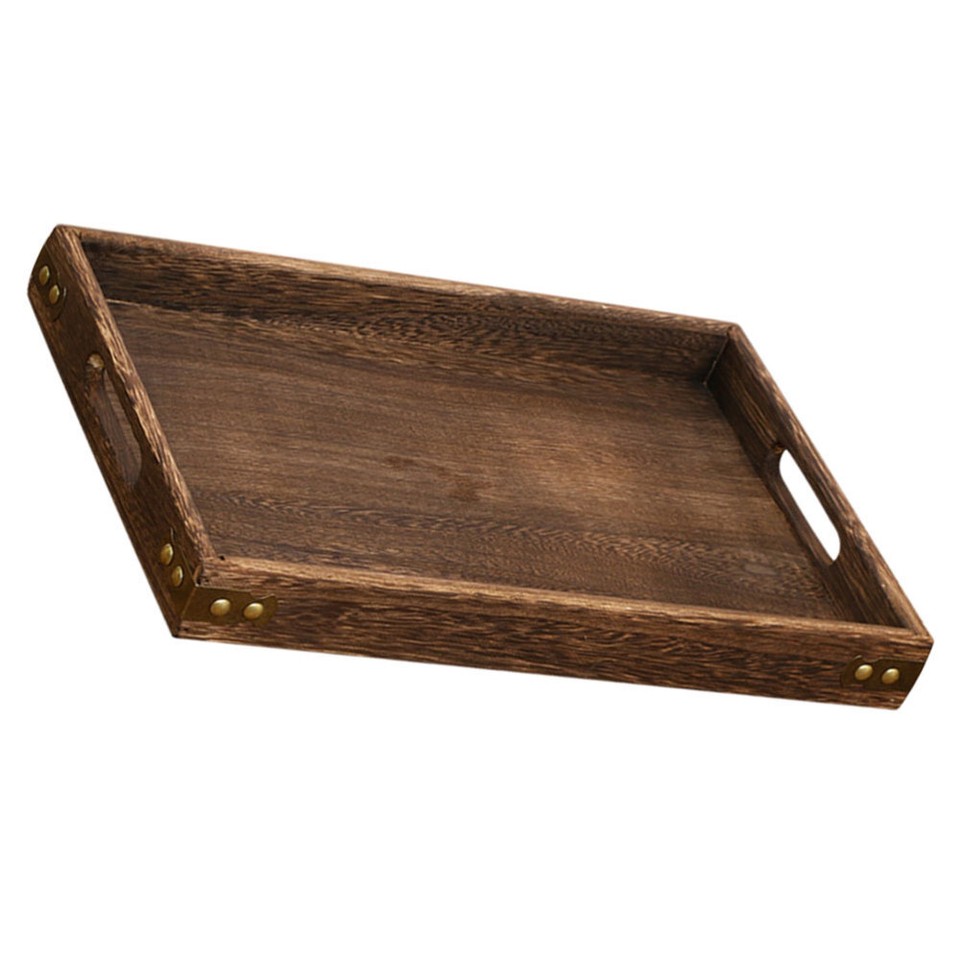 Dinner Trays Wooden Food Trays Wooden Serving Tray Storage Tray | eBay UK