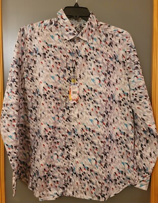ROBERT GRAHAM 'ROYAL ARRIVAL' Gray Multi COLOR COLLARED SHIRT NWT XL | eBay