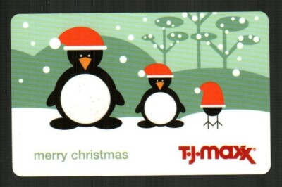 T.J.MAXX Merry Christmas, Penguins ( 2008 ) Gift Card ( $0 ) | eBay
