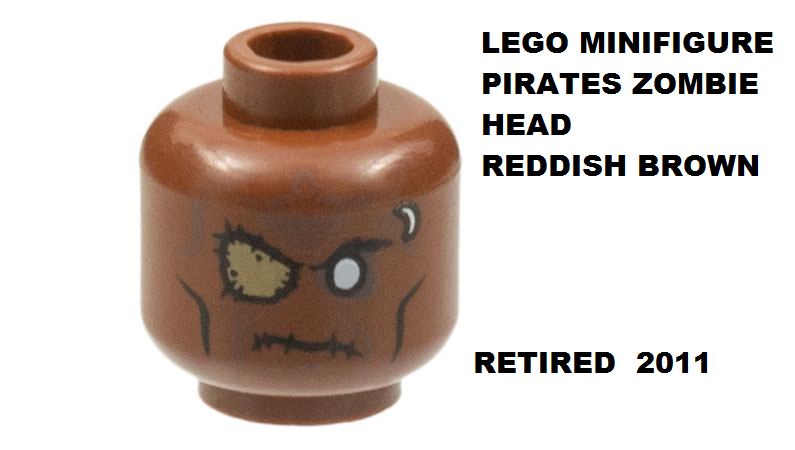 LEGO Minifigure Red Brown Head Alien with PotC Zombie Monster Eye Patch ...