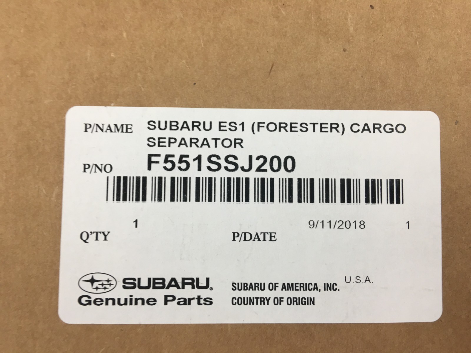 2019-2024 Subaru Forester Cargo Divider Compartment Separator NEW ...