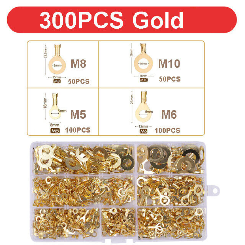 540-tlg Set Ringkabelschuhe Messing Crimp Ringösen Ringzungen Satz M3 ...