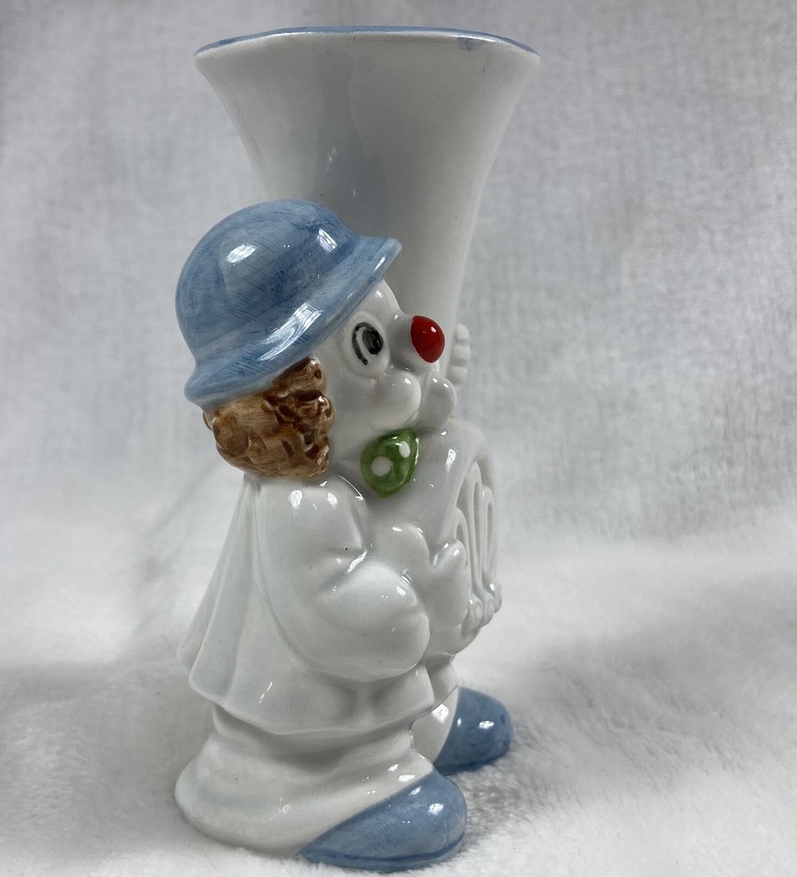 Clown w/ Trombone Circus Flower Mini Vase Planter Vintage Japan Hand ...