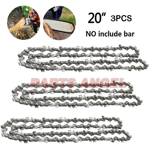 3PCS 20" inch Chainsaw Saw Chain Blade 3/8"LP .050 Gauge 72DL Drive ...