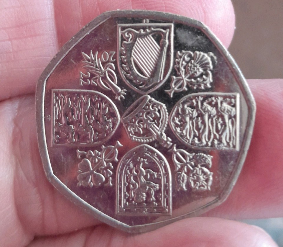 King Charles III UNCROWNED 50p 4 Shield Coin | eBay Australia