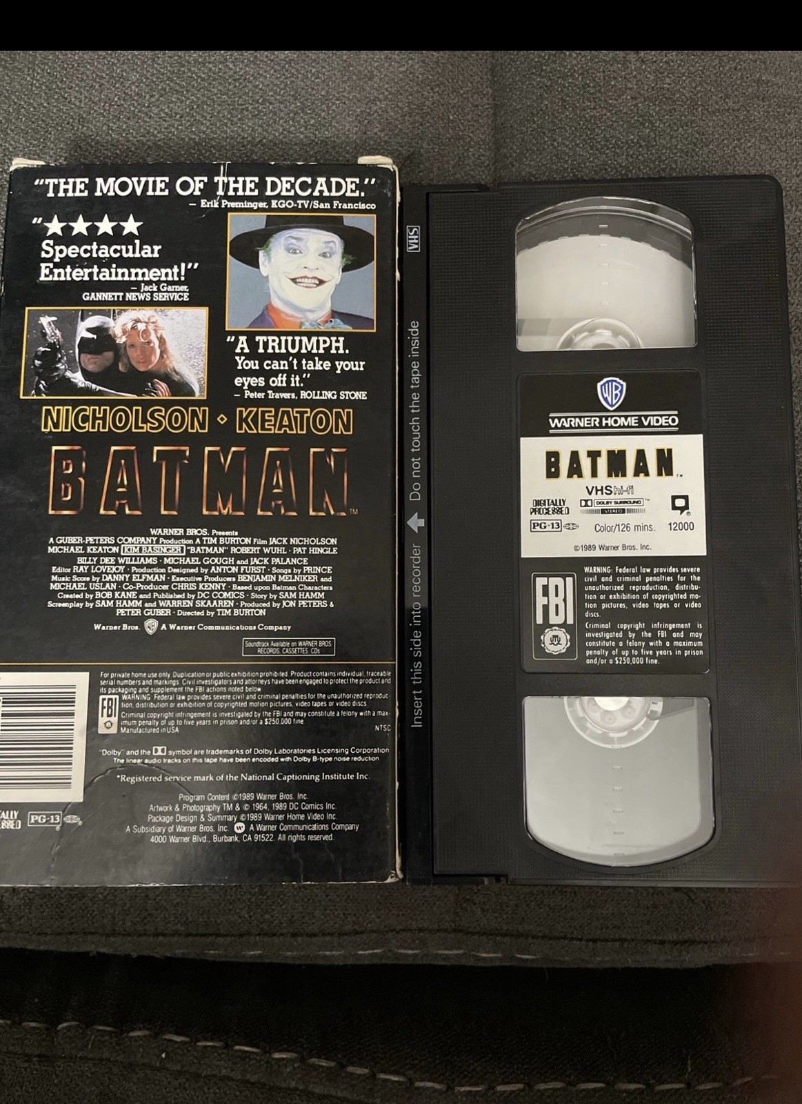 1989 Vintage Batman Movie VHS Tape Michael Keaton Jack Nicholson Tested ...