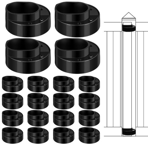 20 Pack Ultra Durable Vinyl Fence Post Donut Heavy-Duty 2-3/8" Steel ...