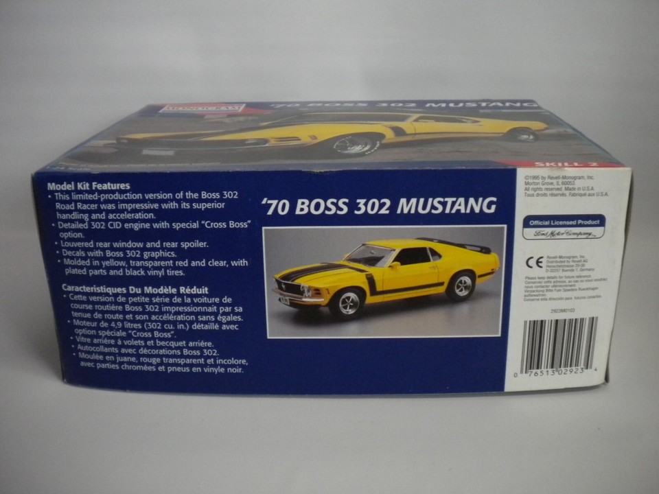 BOX ONLY 1995 Monogram '70 Boss 302 Ford Mustang Model Kit 1:24 Free ...