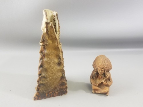 Vintage Handcrafted Indian Chief With Peace Pipe and Tepee | eBay