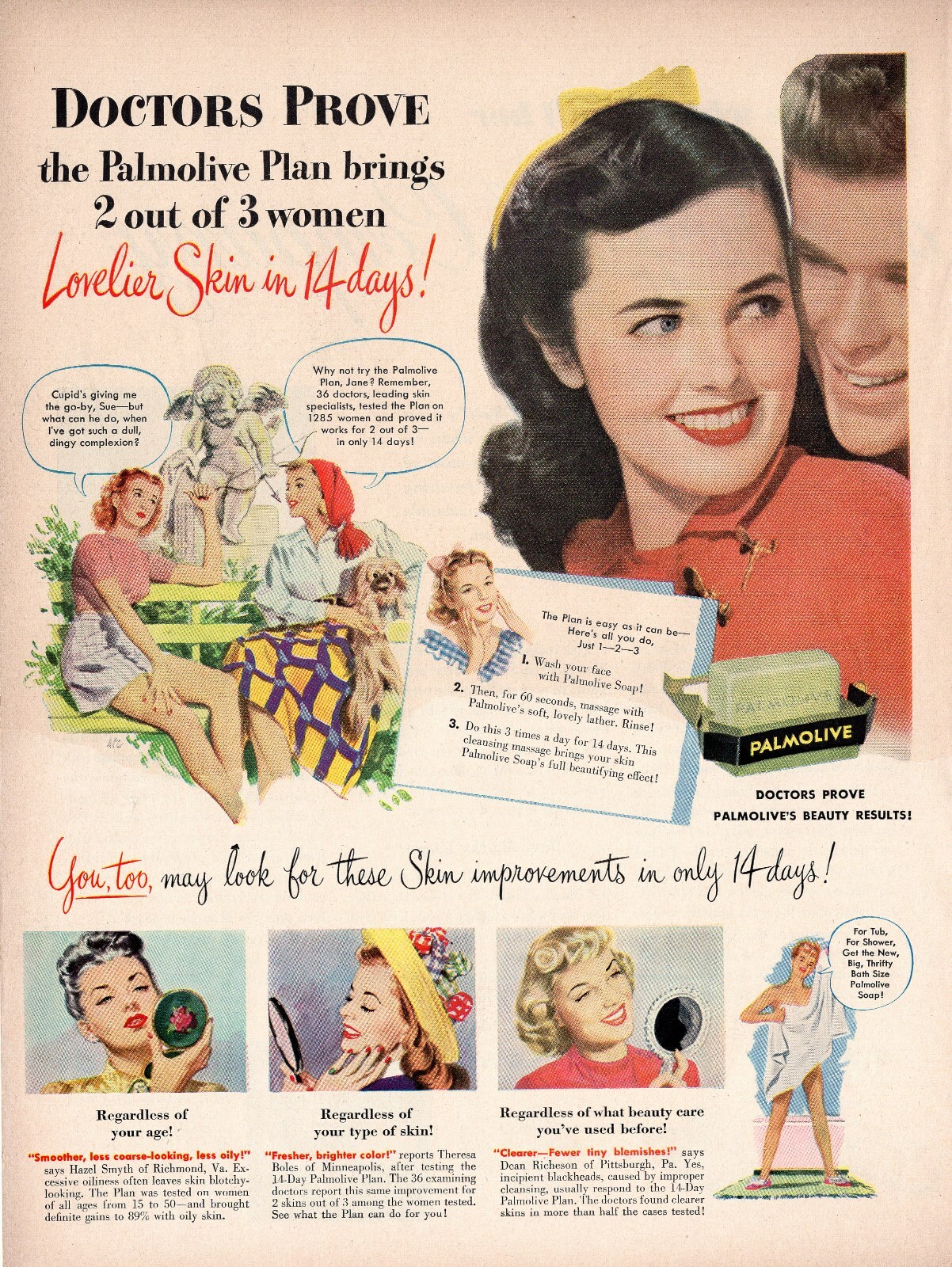 Palmolive Ad, Vintage Palmolive 1948 Advertisement, Palmolive ...