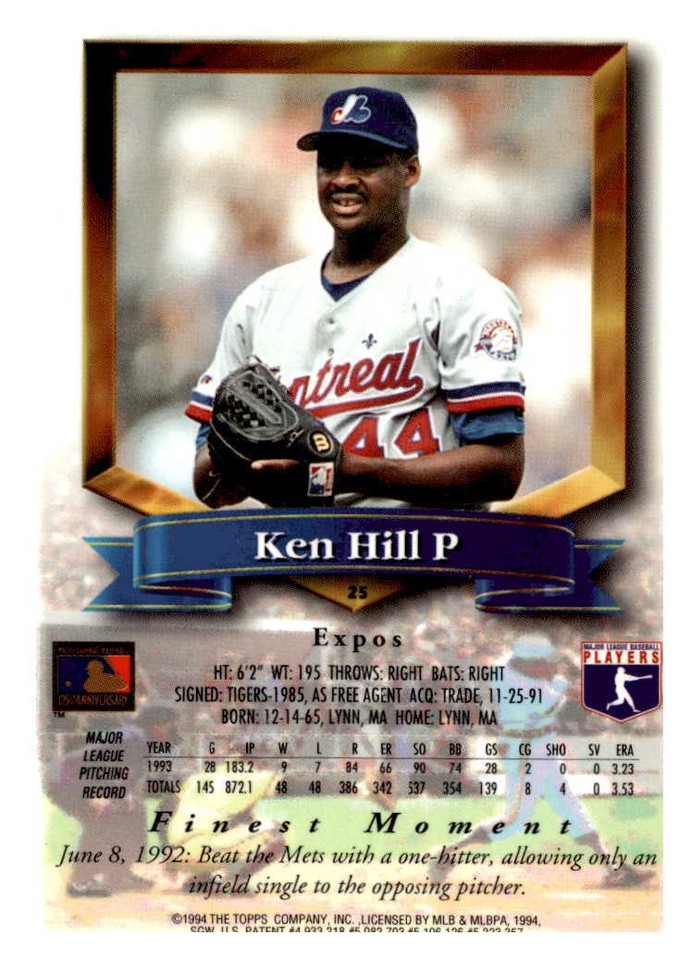 1994 Finest Ken Hill 25 | eBay