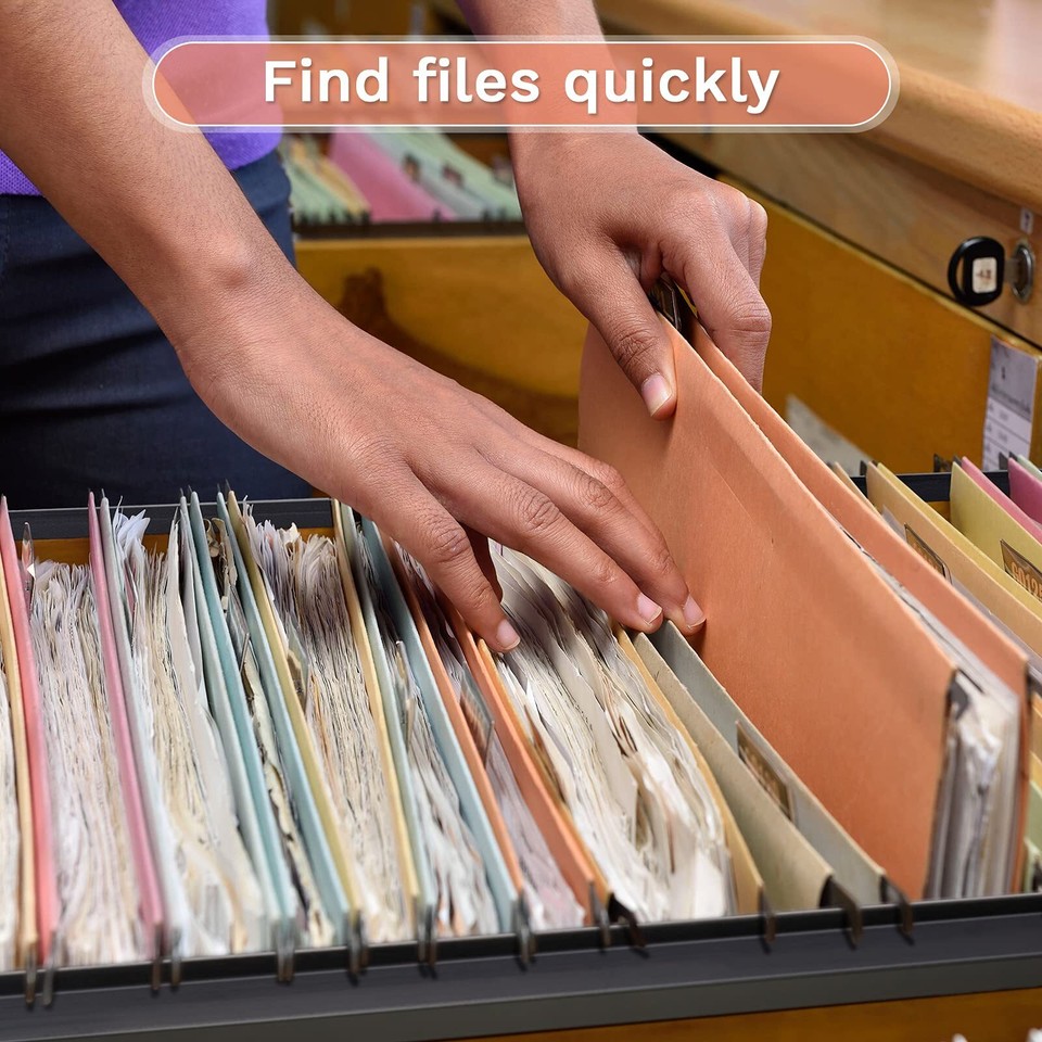 6 Pack 16 Inch Long Hanging File Rails PVC File Rails Hanging File ...