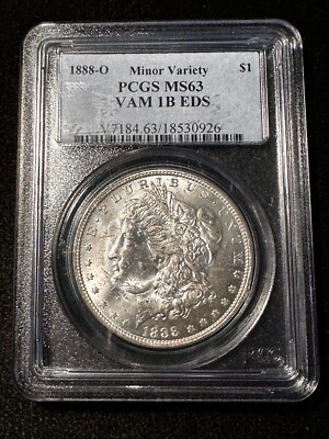 1888 O MORGAN DOLLAR MINOR VARIETY VAM 1B EDS PCGS MS63 EARLY SCARFACE ...