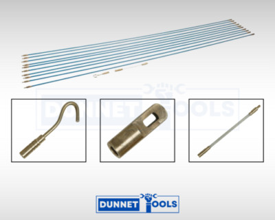 10M Cable Access Kit 13pc Puller Rods Electricians Draw Push Pulling ...