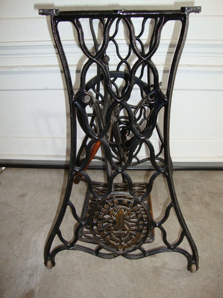 Antique Singer Sewing Machine Treadle Base Cast Iron 22" | eBay