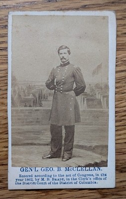 Union General George McClellan Standing CDV Civil War Antietam Mathew ...