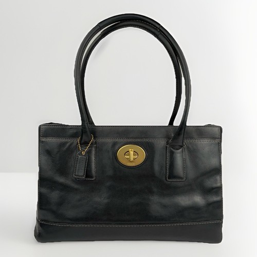 Coach Madeline 11554 Black Leather Purse Satchel Top Handle Shoulder ...