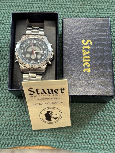 STAUER Hybrid Diver Mens Watch 47MM Stainless Steel Bracelet New In Box ...